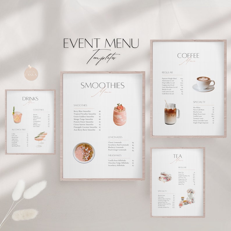 Event Menu Templates, Editable Mobile Bar Price List, Professional ...