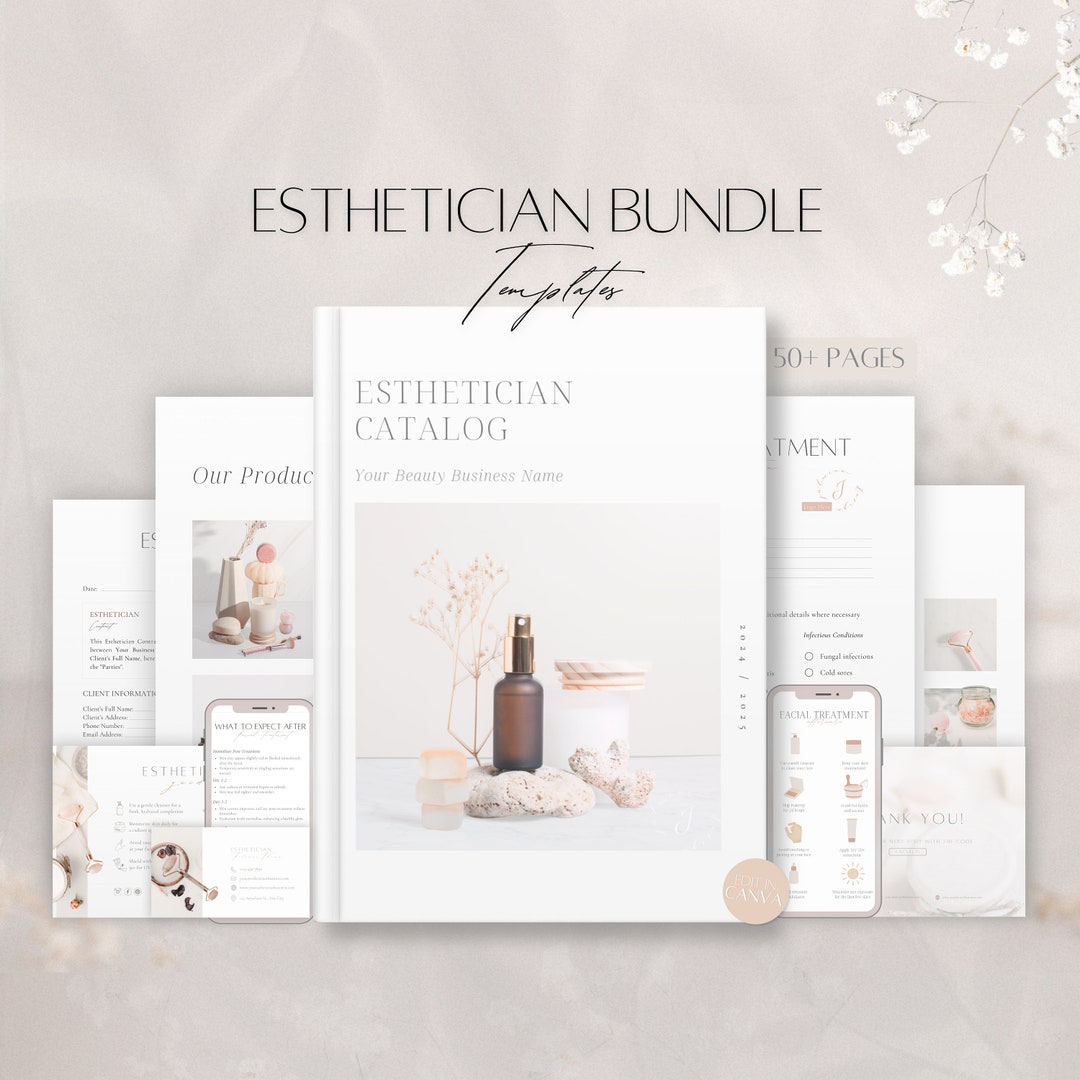 Esthetician Templates Bundle, Editable Facial Treatment Agreement ...