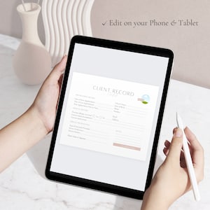 Client Record Card Template, Editable Client Service Appointment ...