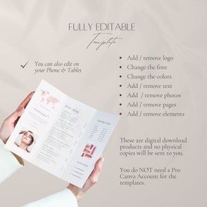 Makeup Trifold Brochure Template, Editable Makeup Artist Booklet ...