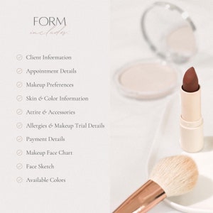 Makeup Consultation Form Template, Editable Beauty Face Chart ...