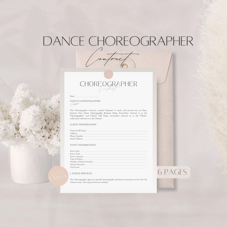 Dance Choreographer Contract Template, Dance Services Contract ...