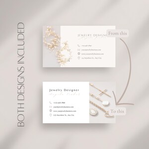 Jewelry Business Card Template, Editable Jeweler Info Design ...