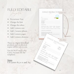 Dance Business Bundle Forms, Editable Dance Instructor Contract ...
