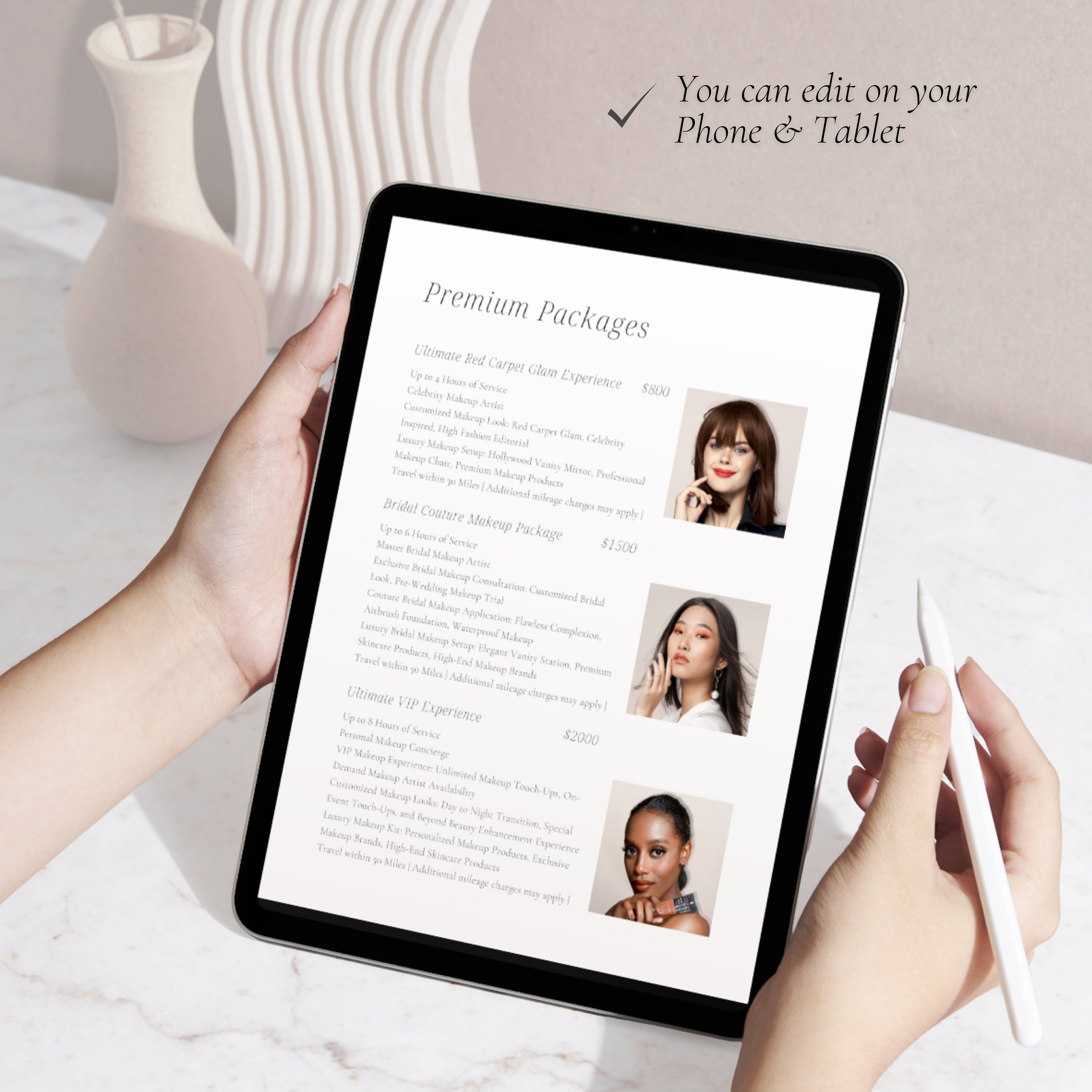 Makeup Price List Template, Editable Makeup Artist Pricing Menu ...