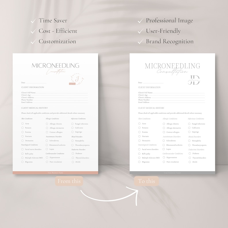 Microneedling Forms Templates, Editable Salon Consultation Form ...