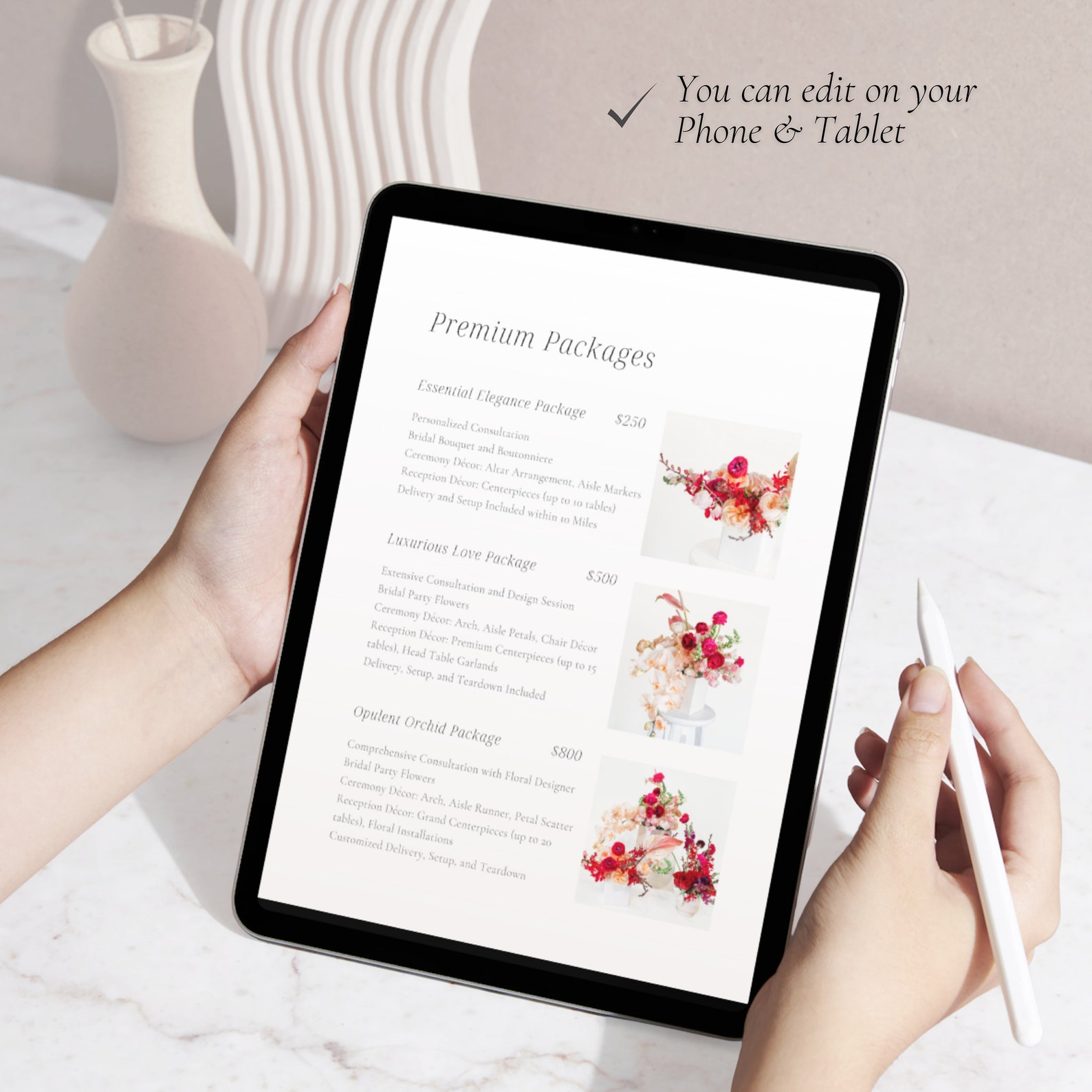 Florist Price List Template, Editable Flower Pricing Menu, Professional ...