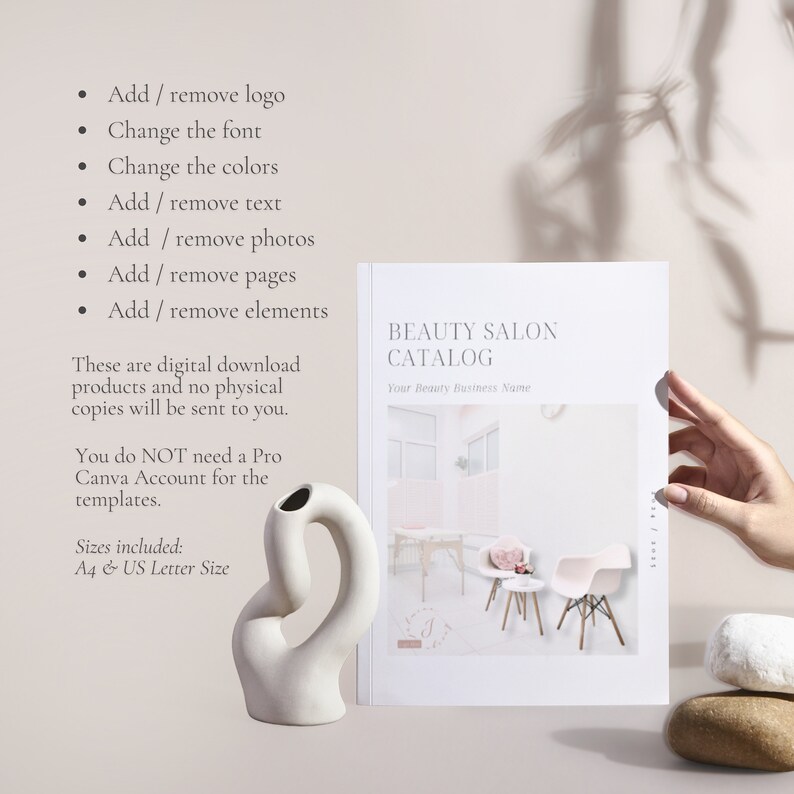 Beauty Salon Catalog Template, Editable Beauty Expert Magazine ...