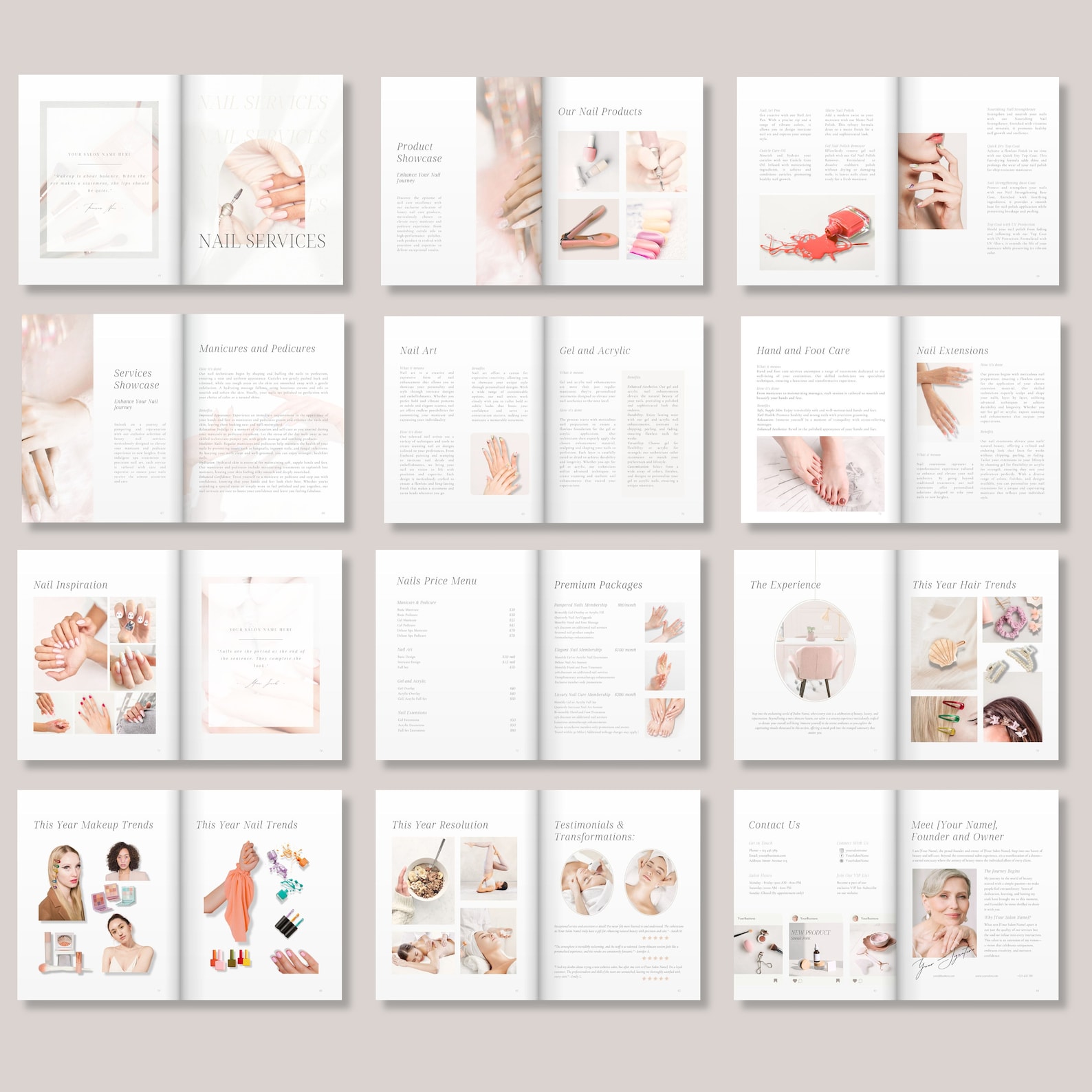 Beauty Salon Catalog Template, Editable Beauty Expert Magazine ...