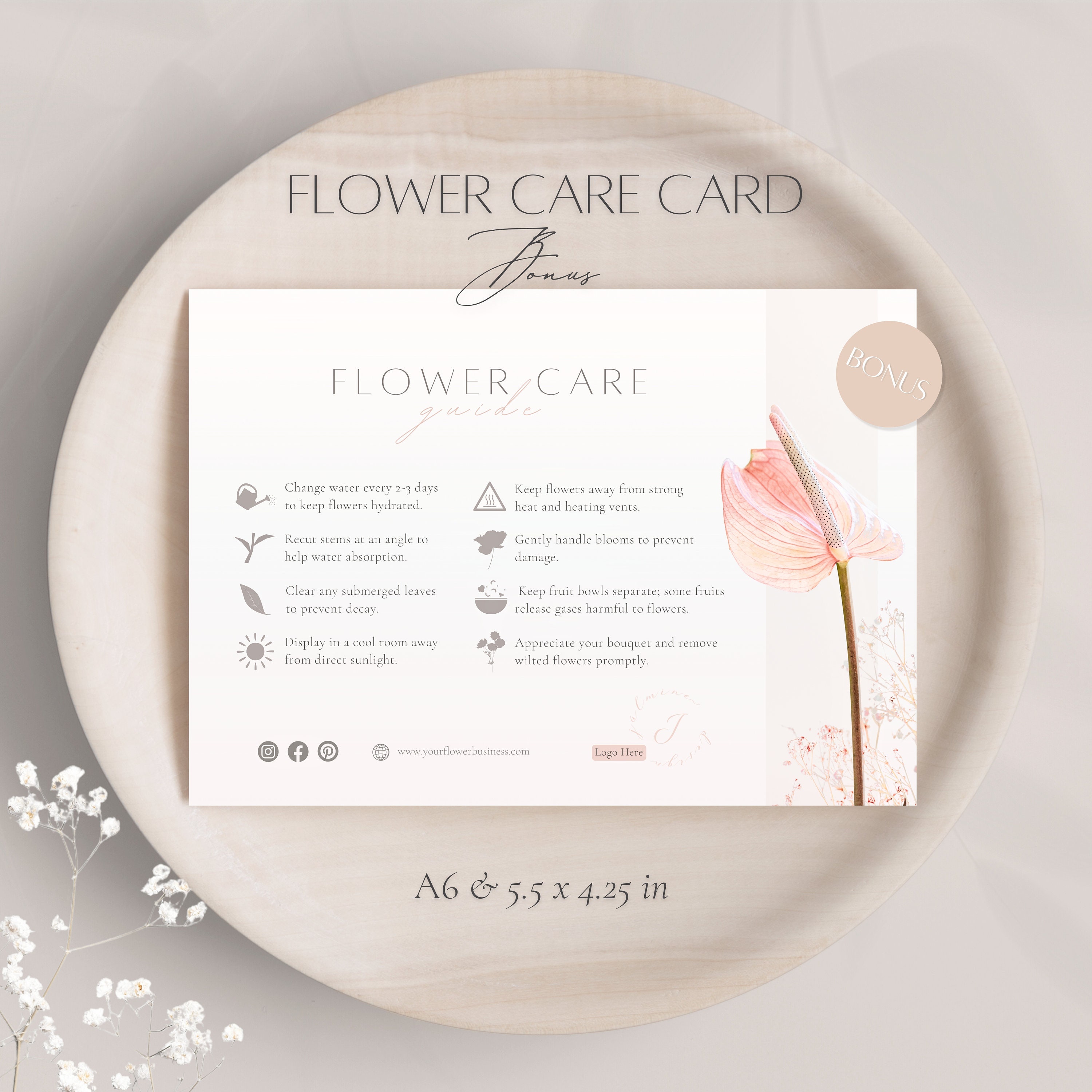 Florist Instagram Templates, Flower Business Social Media Posts ...