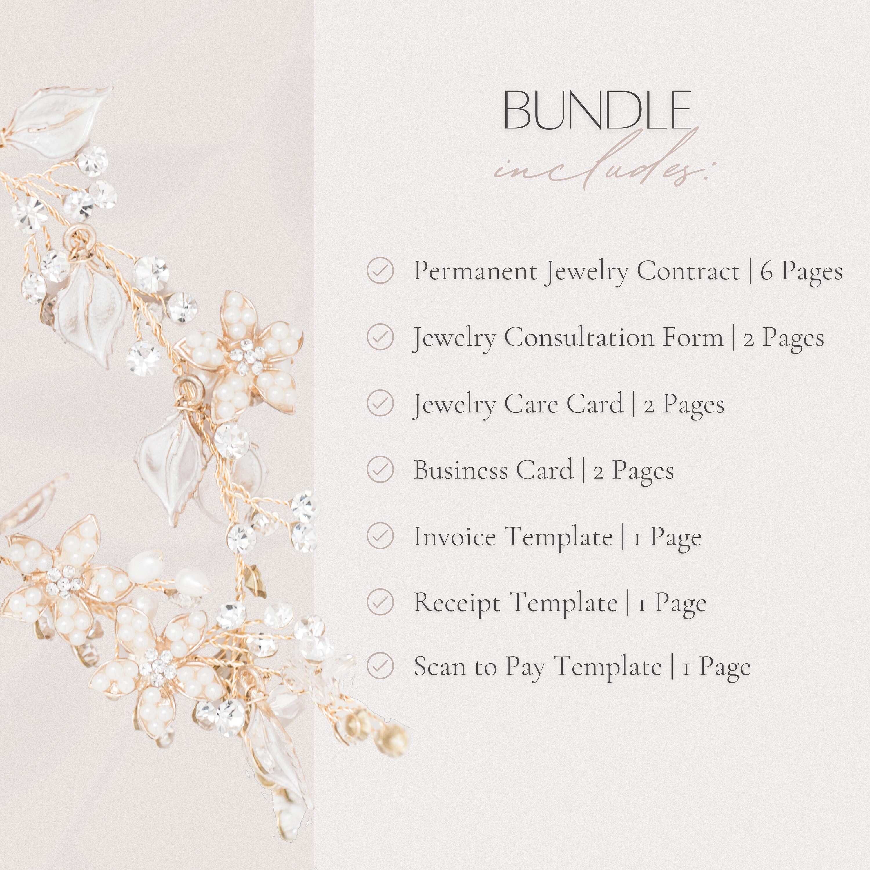Permanent Jewelry Bundle Forms, Editable Jewelry Business Contract ...