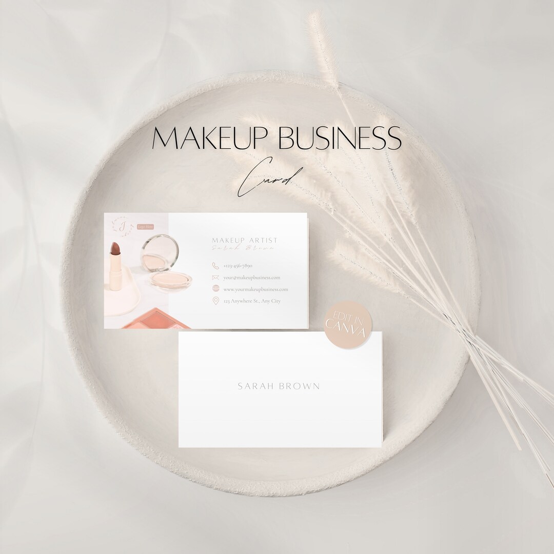 Makeup Business Card Template, Editable Artist Salon Info, Professional ...