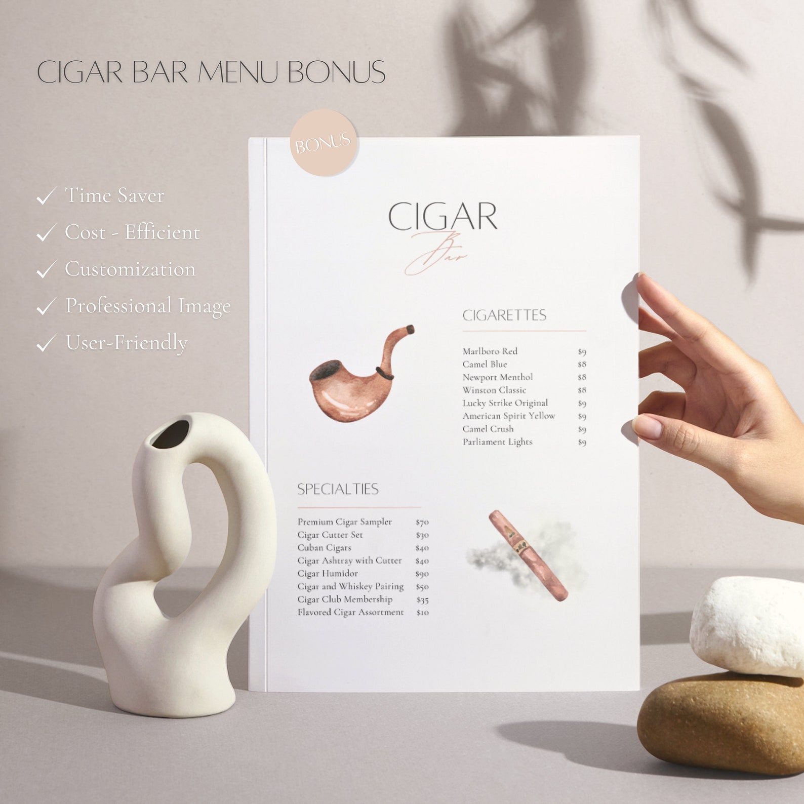 Event Menu Templates, Editable Mobile Bar Price List, Professional ...