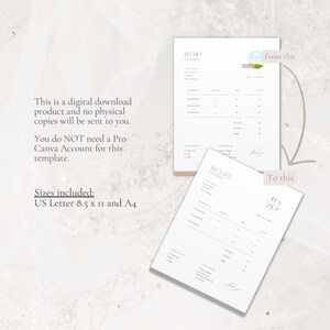 Receipt Template, Editable Receipt for Clients, Printable Billing Form ...