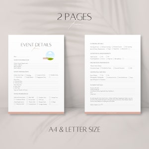 Event Details Form Template, Editable Party Planning Information ...