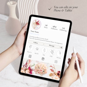 Florist Instagram Business Card Template, Editable Flower Business Card ...