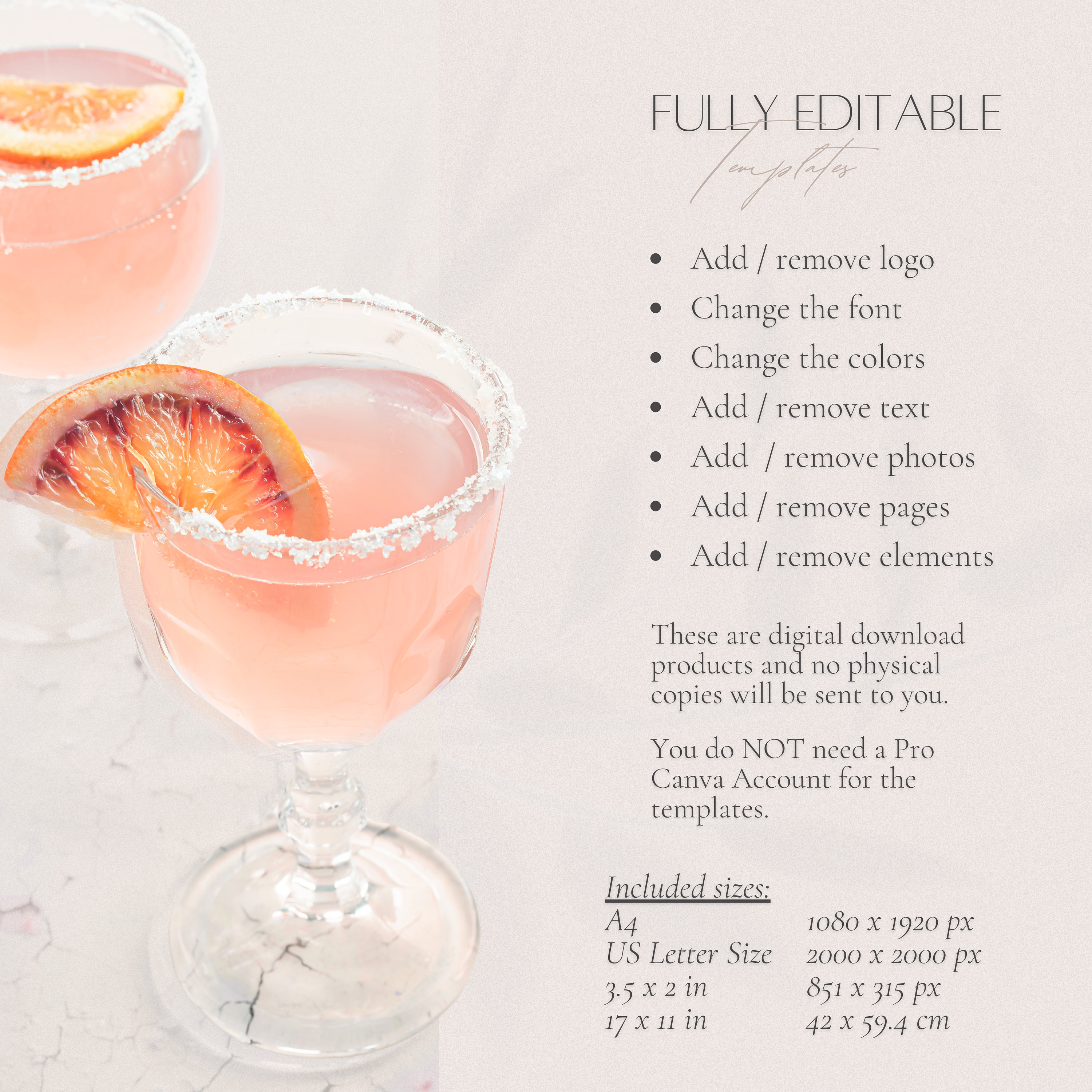 Mobile Bar Mega Bundle Templates, Editable Bartender Contract ...