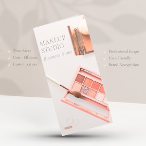 Makeup Trifold Brochure Template, Editable Makeup Artist Booklet ...