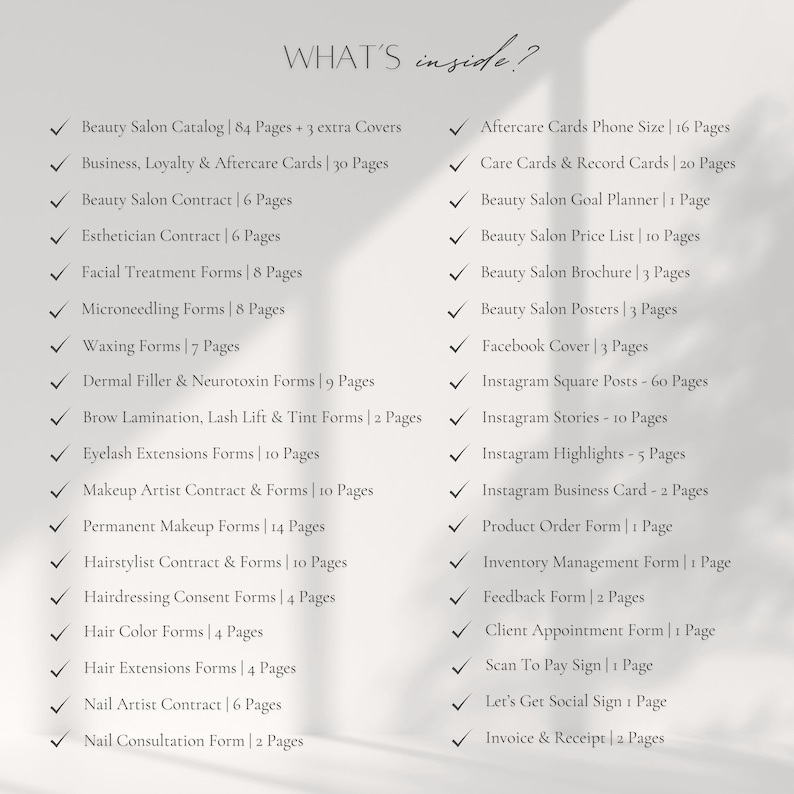 Beauty Salon Essentials Kit, Editable Beauty Services Catalog ...