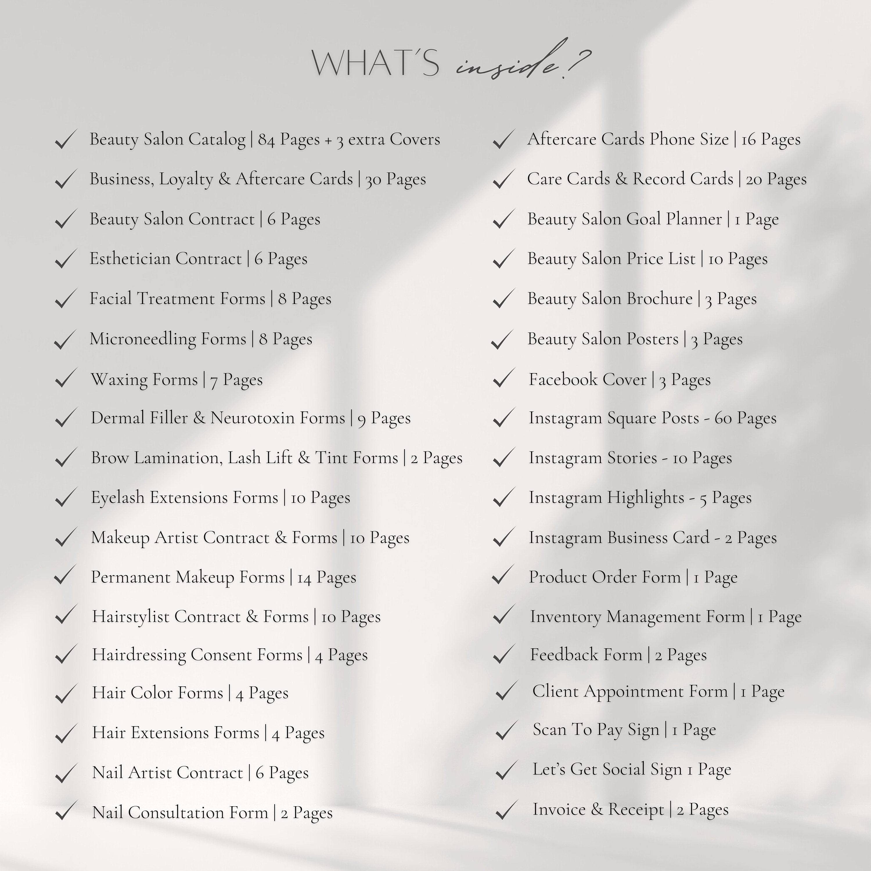 Beauty Salon Essentials Kit, Editable Beauty Services Catalog ...