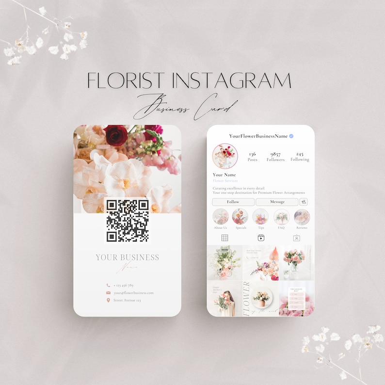 Florist Brochure Template, Editable Floral Services Instagram Business ...