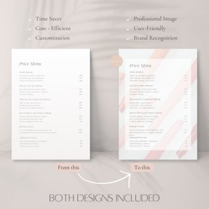Makeup Price List Template, Editable Makeup Artist Pricing Menu ...