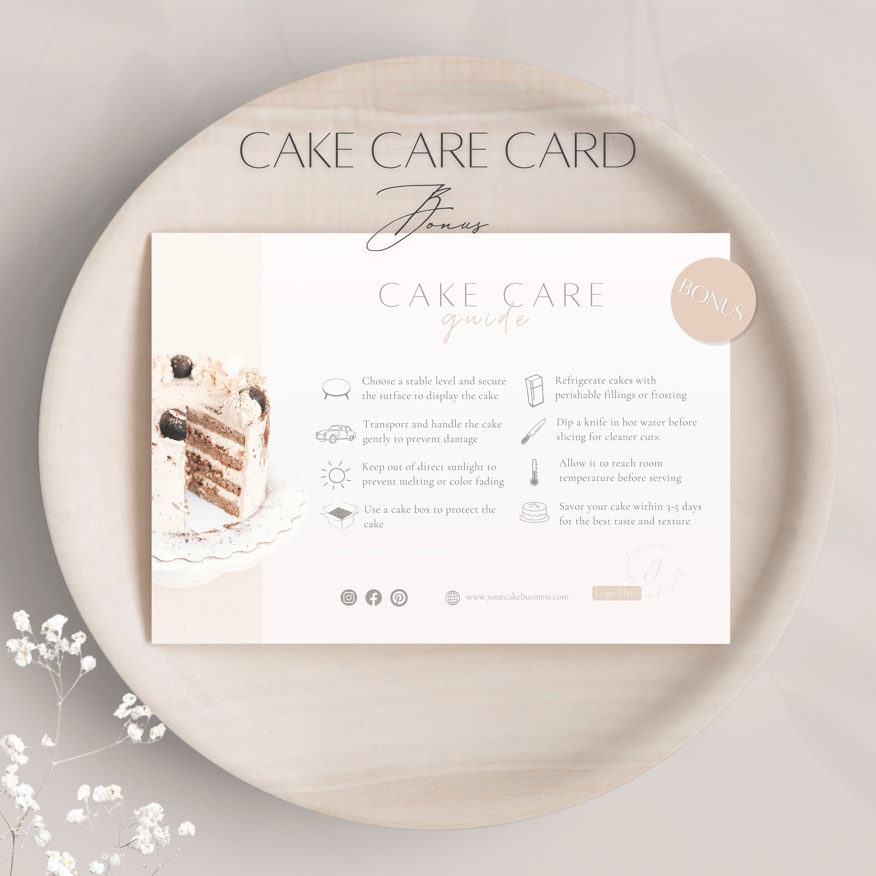 Cake Business Price List Template, Editable Baker Pricing Menu File ...