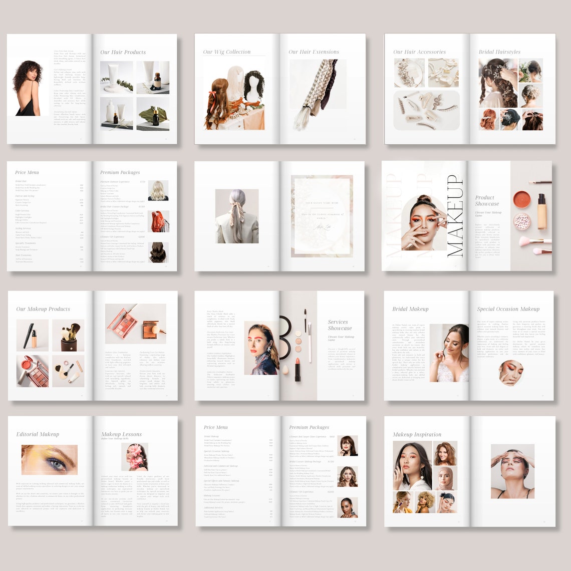 Beauty Salon Catalog Template, Editable Beauty Expert Magazine ...