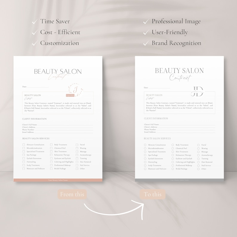 Beauty Salon Mega Bundle Forms, Editable Beauty Services Contract ...