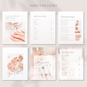 Nail Price List Template, Editable Nail Art Salon Pricing Guide ...