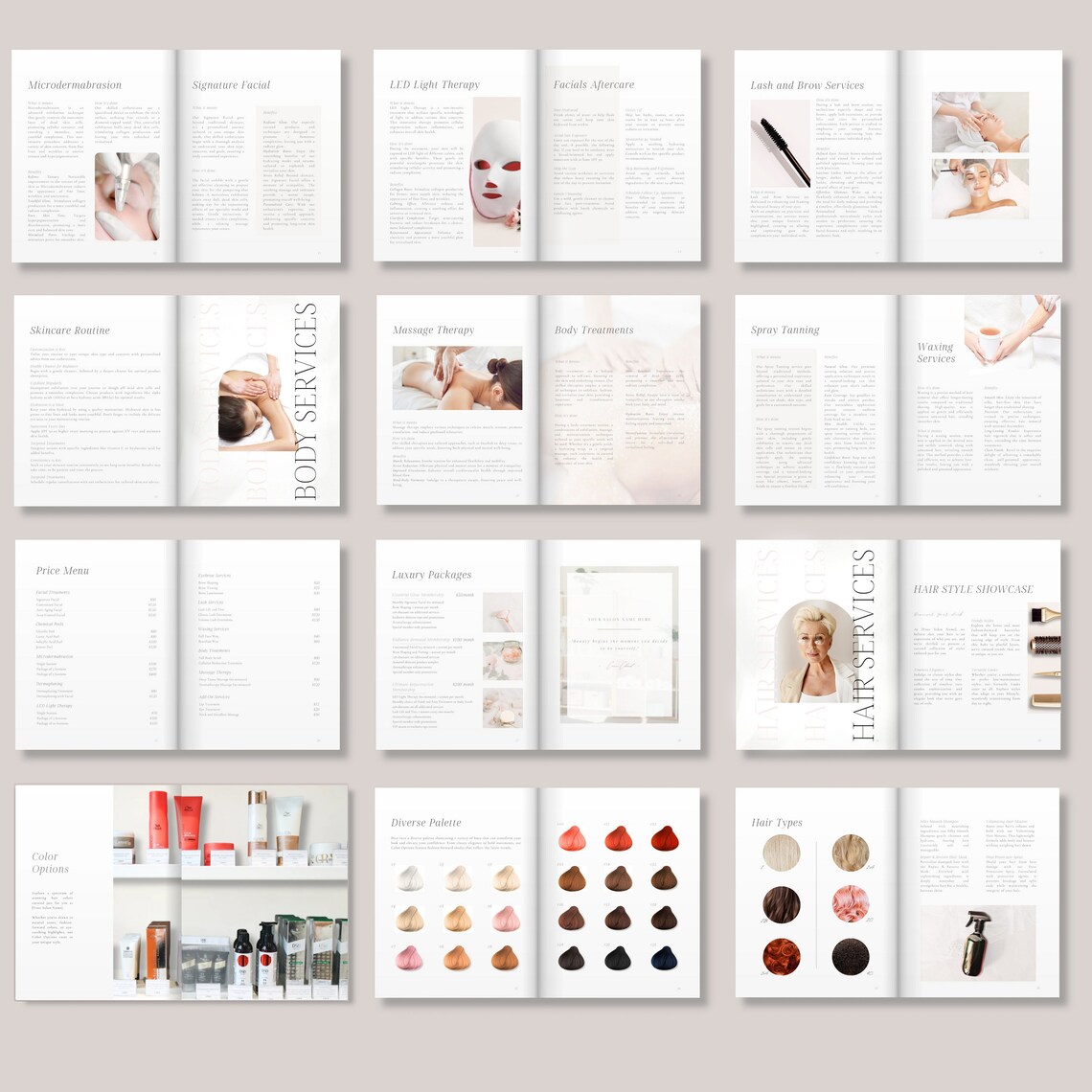 Beauty Salon Catalog Template, Editable Beauty Expert Magazine ...