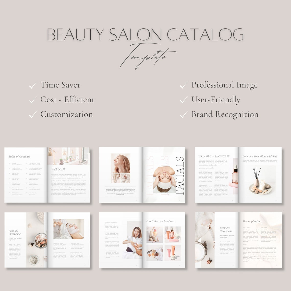 Beauty Salon Catalog Template, Editable Beauty Expert Magazine ...