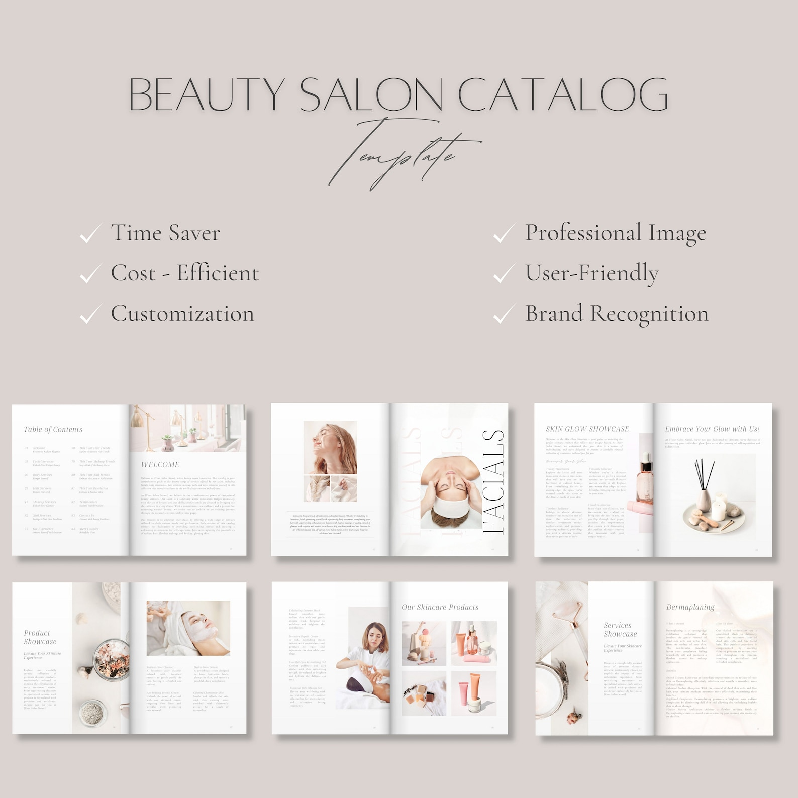Beauty Salon Catalog Template, Editable Beauty Expert Magazine ...