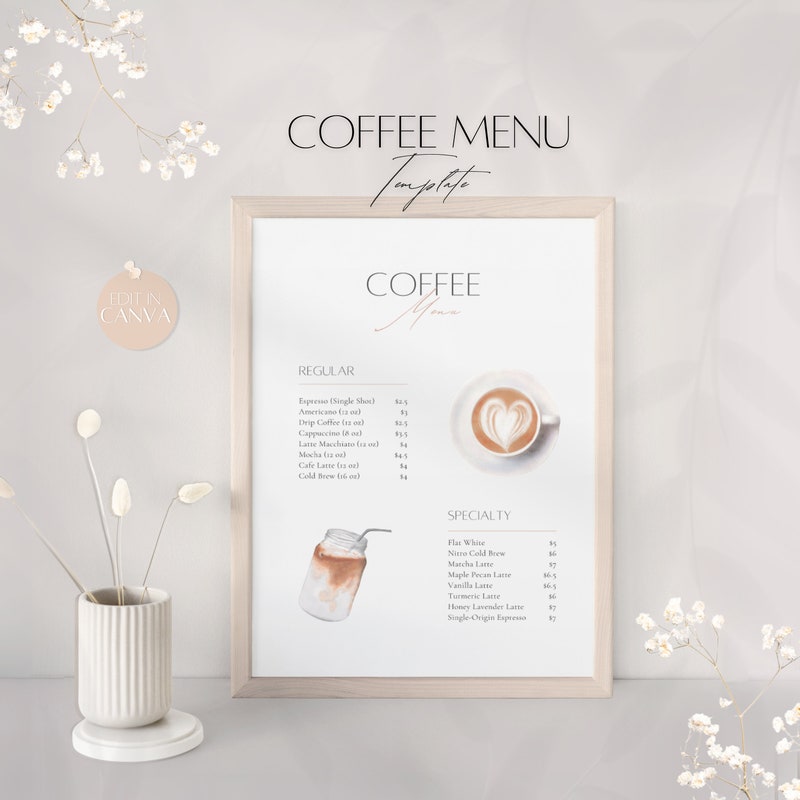 Custom Coffee Menu Poster - Etsy
