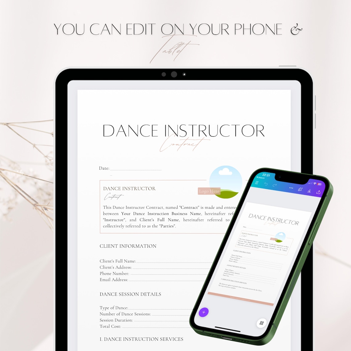 Dance Instructor Contract Template, Dance Services Contract ...