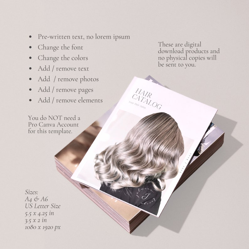 Hairdressing Mega-bundle Templates, Editable Hairstylist Catalog ...