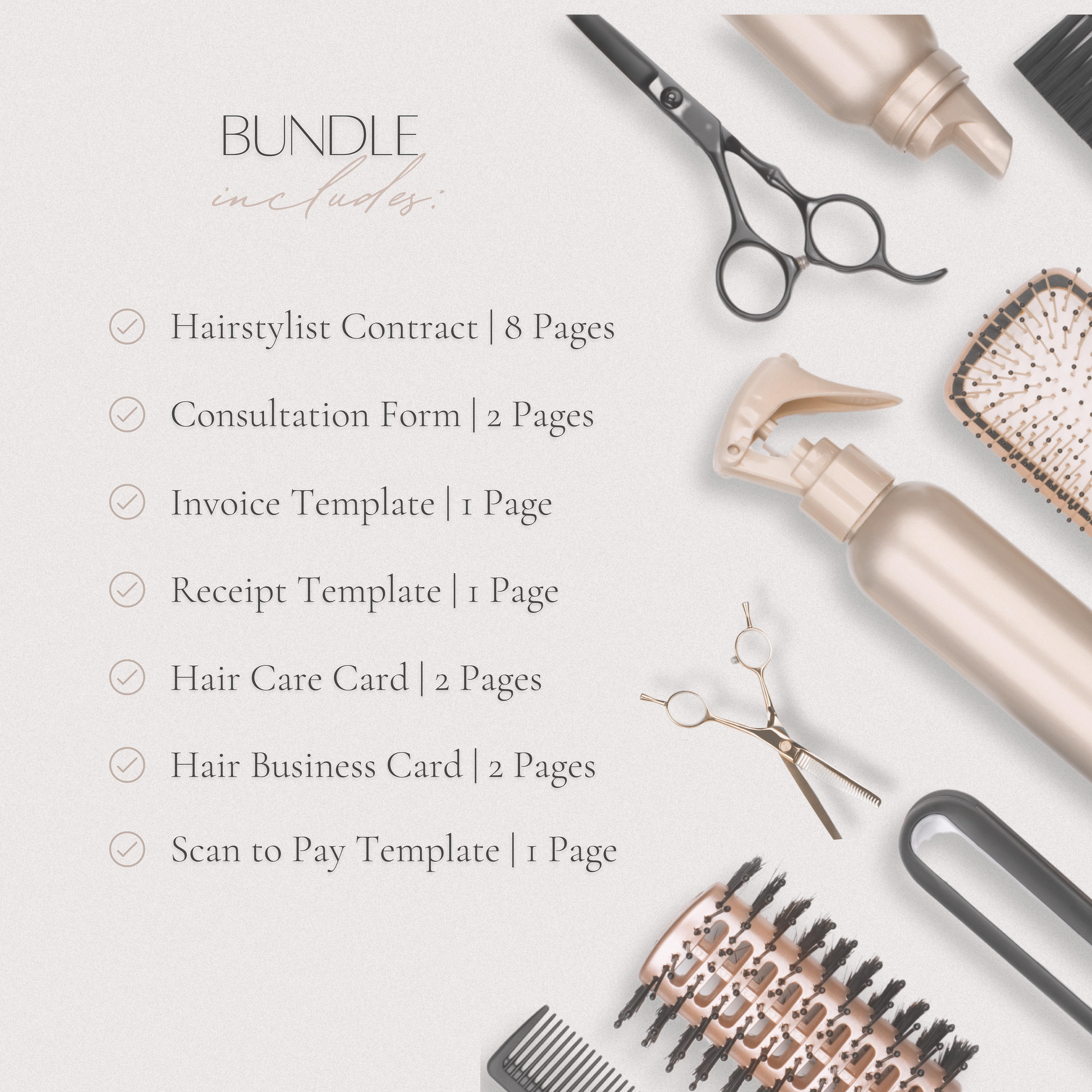 Hair Business Bundle Forms Template, Editable Hairstylist Contract ...