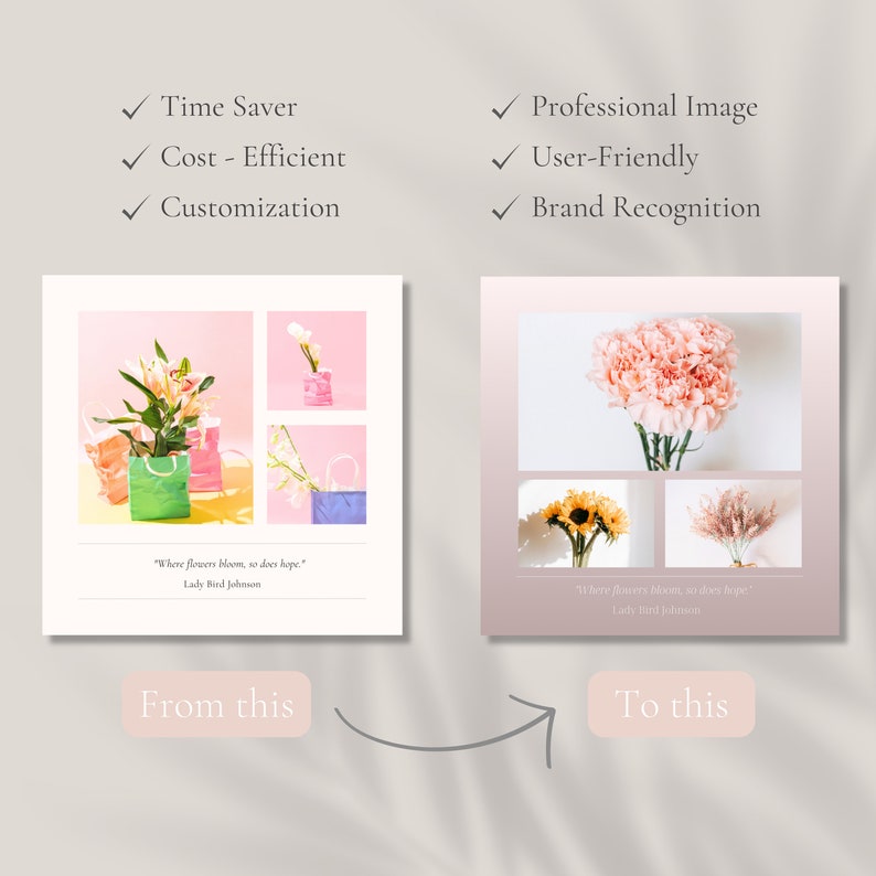 Florist Instagram Templates, Flower Business Social Media Posts ...