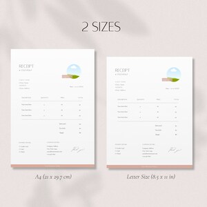 Receipt Template, Editable Receipt for Clients, Printable Billing Form ...