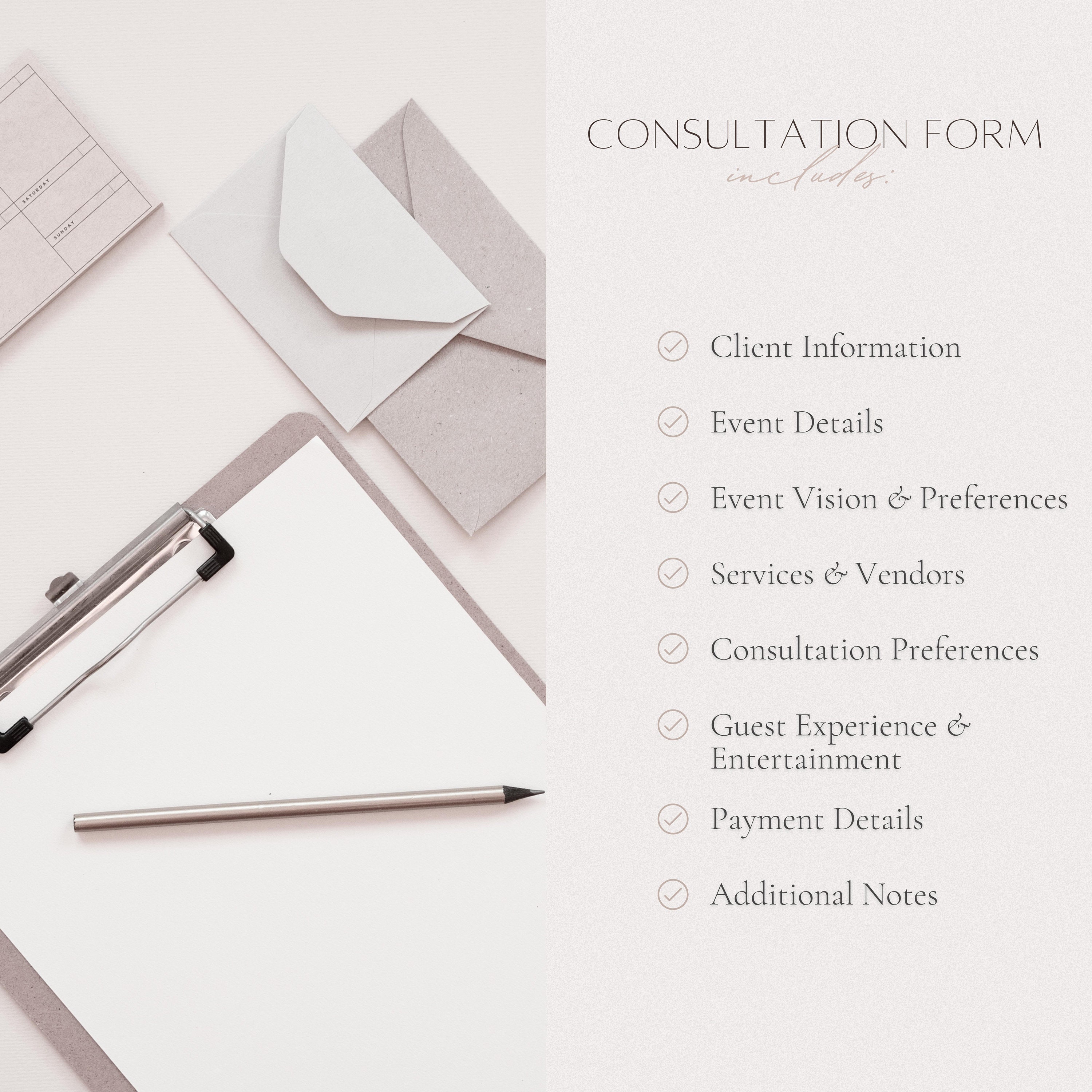 Event Planning Consultation Form, Editable Event Business Doc ...