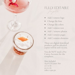 Mobile Bar Templates Bundle, Editable Bartender Contract, Bartending ...