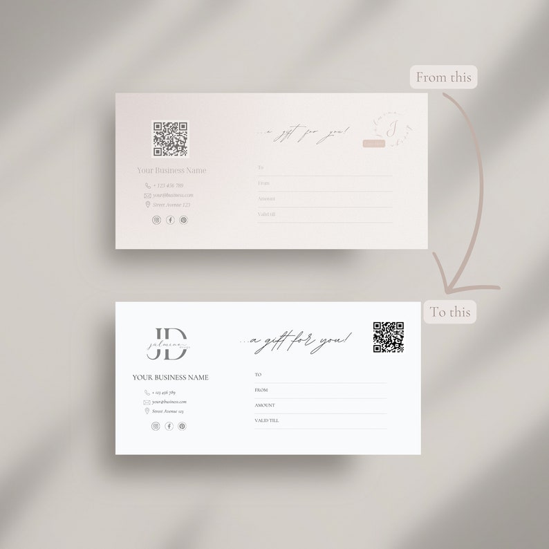 Gift Certificate Template, Editable Gift Card, Premium Small Business ...