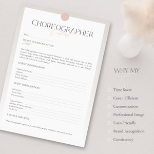 Dance Choreographer Contract Template, Dance Services Contract, Professional Client Service ...