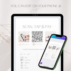 Scan to Pay Template, Editable QR Code Sign, Printable Cash App Payment ...
