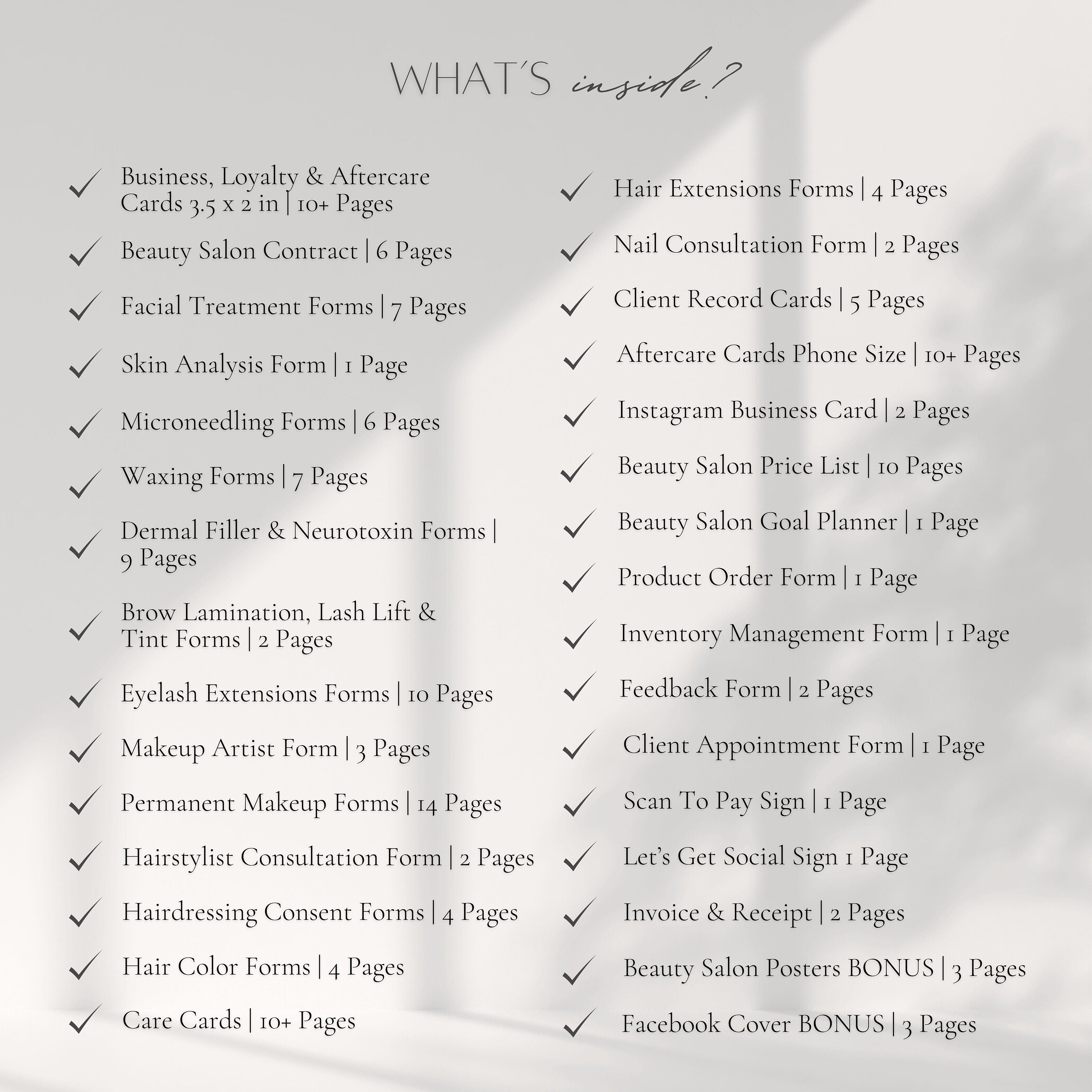 Beauty Salon Mega Bundle Forms, Editable Beauty Services Contract ...