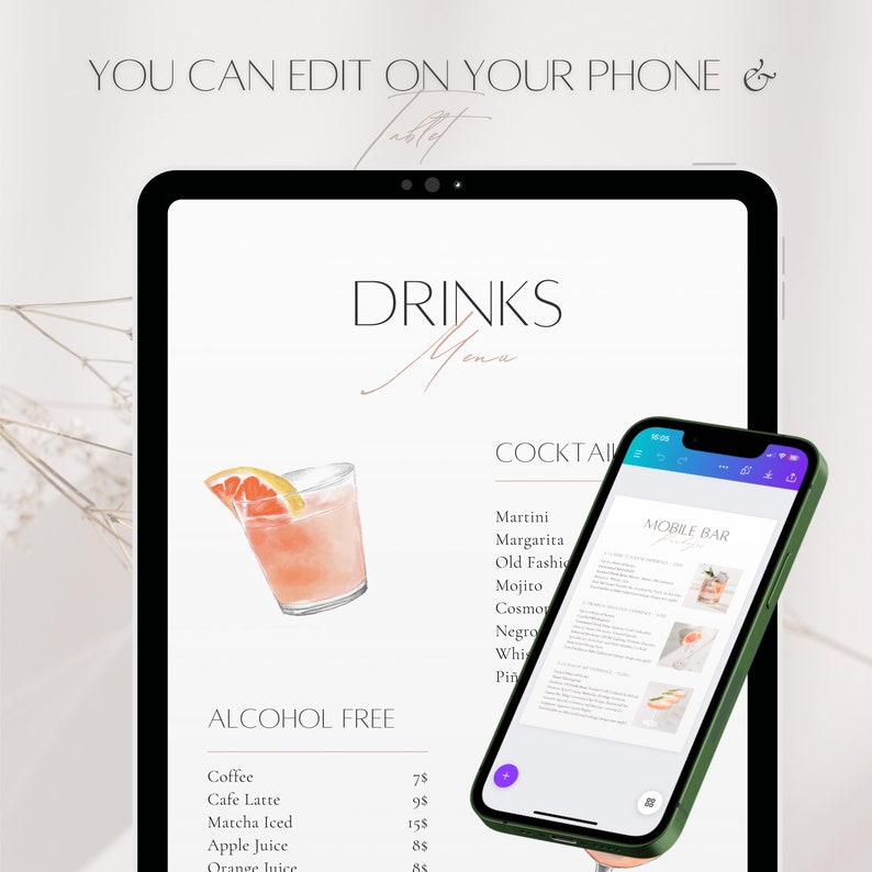 Mobile Bar Forms Bundle, Editable Bartending Business Contract ...