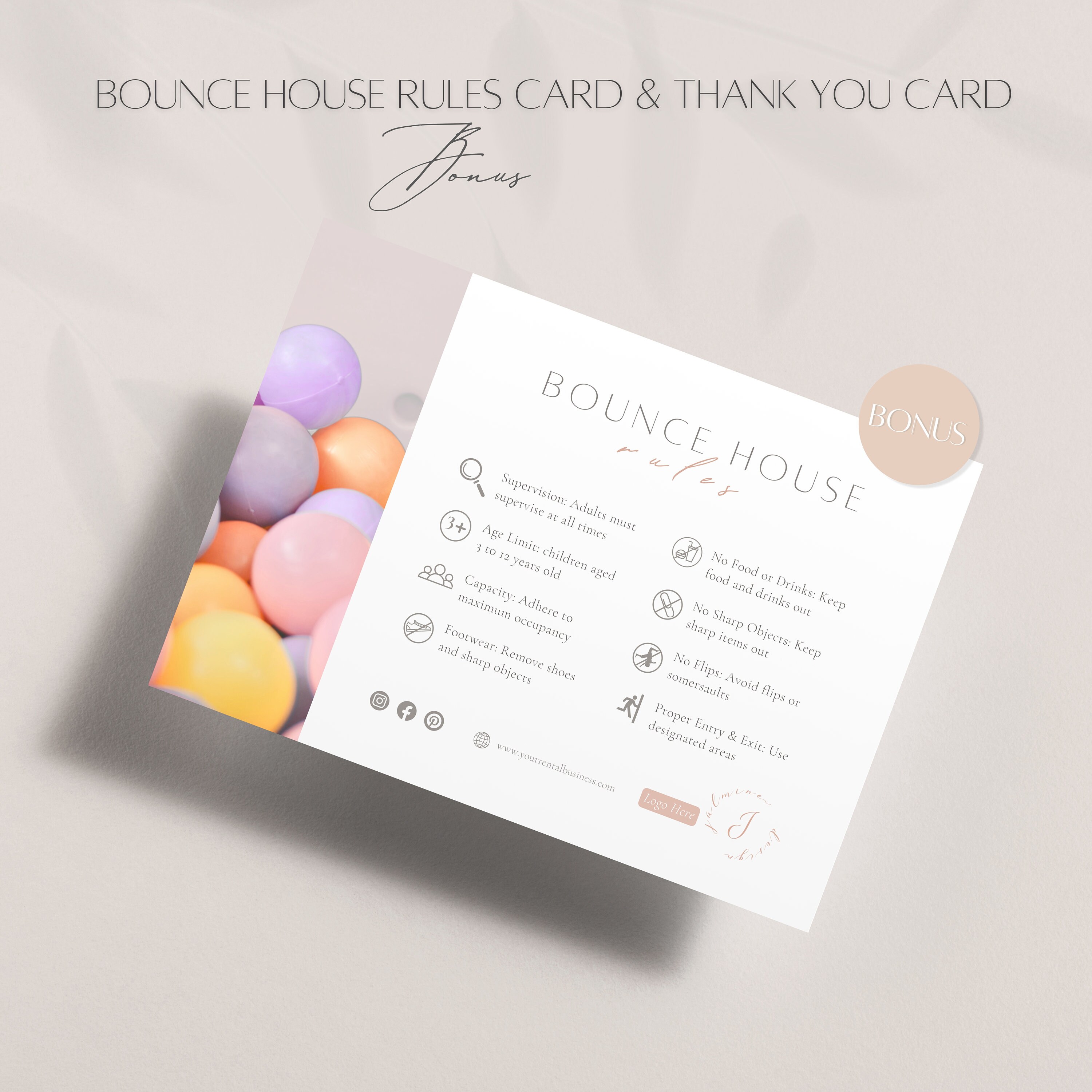 Bounce House Rental Forms Bundle, Editable Inflatable Rental Agreement ...