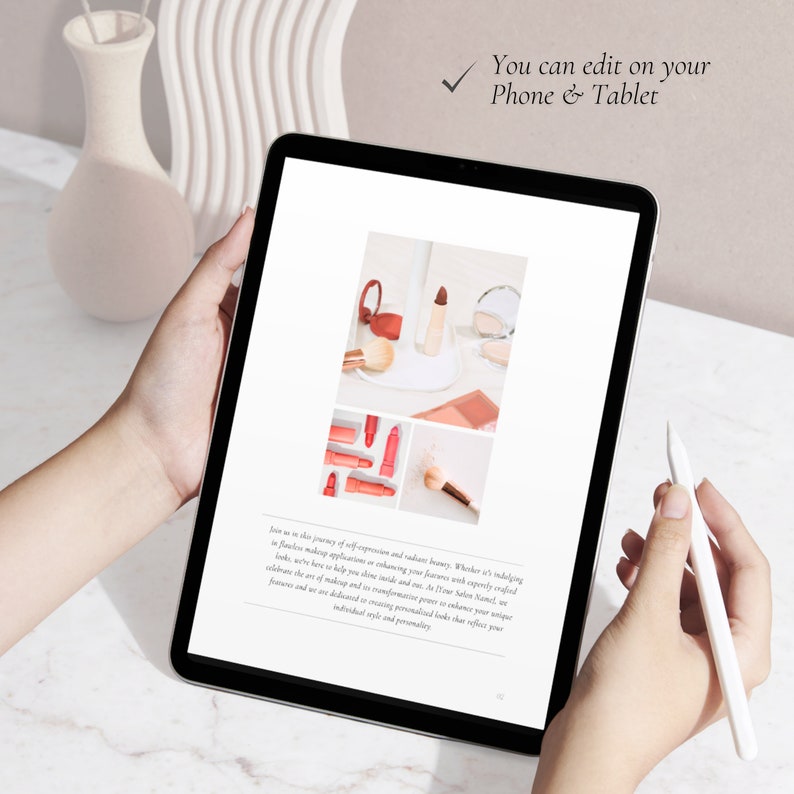 Makeup Artist Catalog Template, Editable Makeup Studio Magazine ...