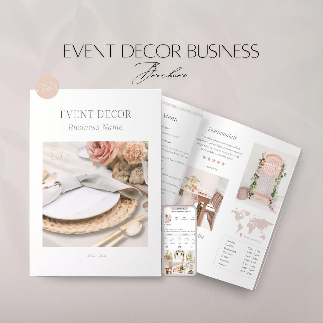 Event Decor Brochure Template, Editable Decorator Services Instagram ...