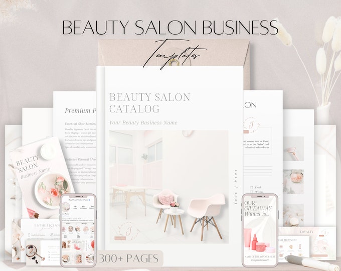 Beauty Salon Trifold Brochure Template, Editable Esthetician Booklet ...